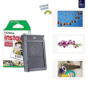 Fujifilm Instax Mini 11 Instant Camera Blush Pink + Custom Case + Fuji Instax Film Value Pack (50 Sheets) Flamingo Designer Photo Album for Photos