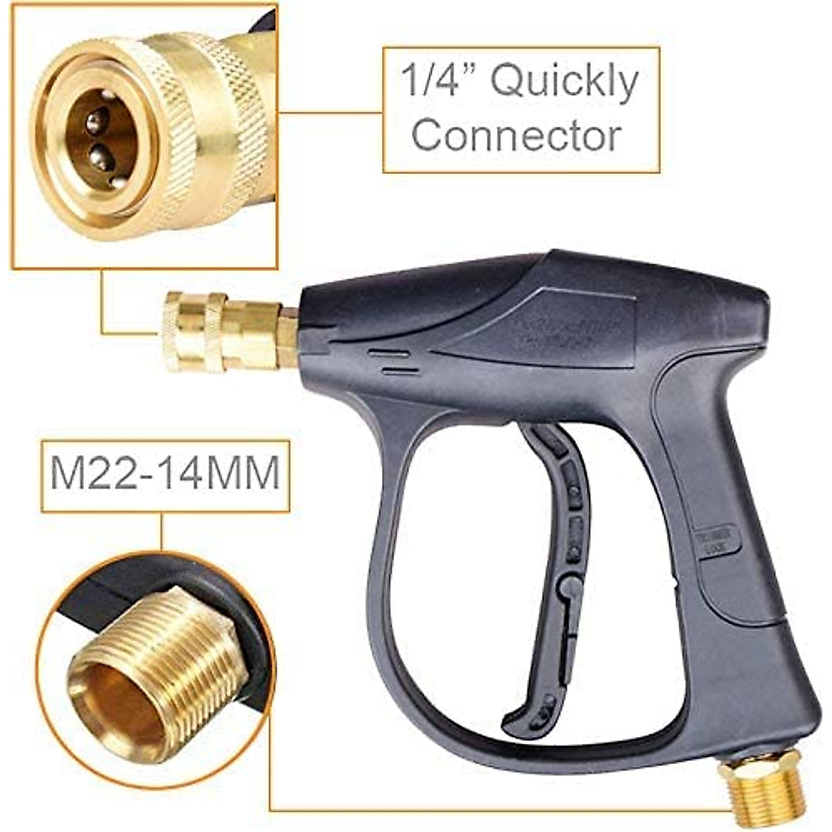 JWGJW JW-121 High Pressure Washer Gun 3000PSI Car Wash Water Gun M22-14mm metric thread