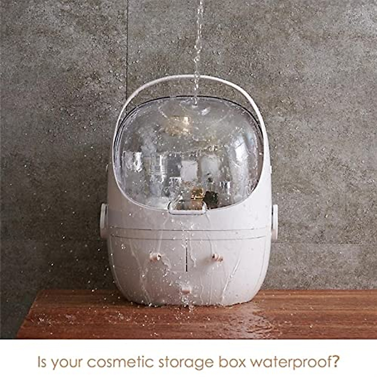 Countertop Cosmetic Box， Countertop Cosmetic Box，Plastic Makeup Storage Box Large Make Up Container Bathroom Storage Case Desktop Sundry