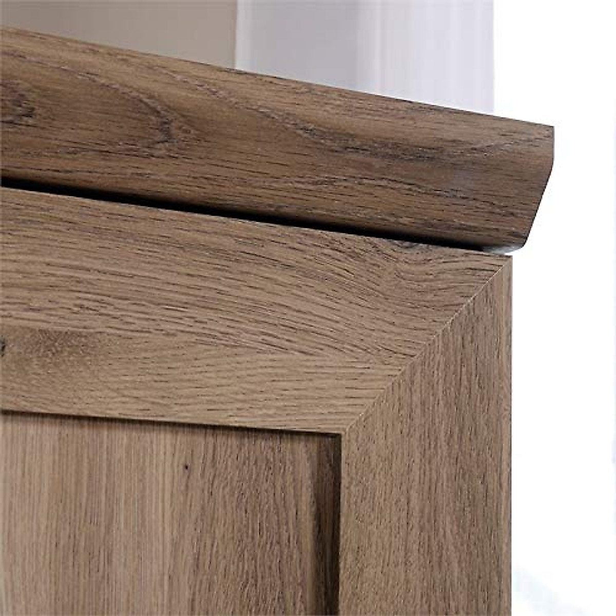 Pemberly Row Modern Engineered Wood Wardrobe Armoire with 1-Drawer in Salt Oak