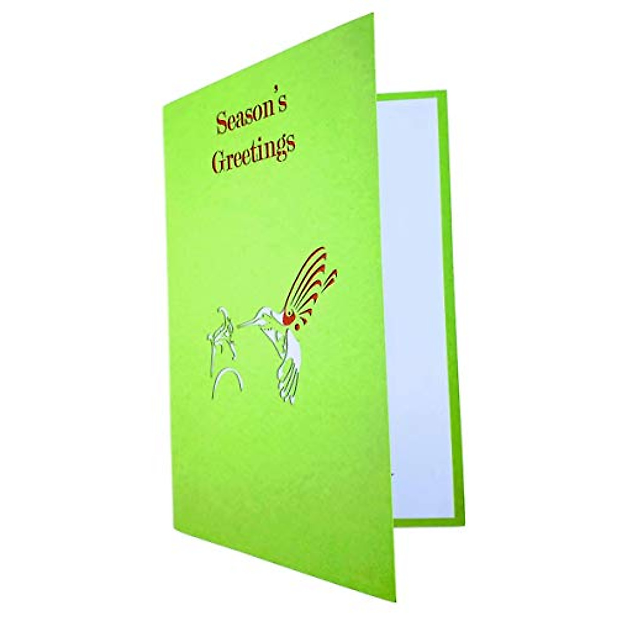 iGifts And Cards Season’s Greetings Hummingbird 3D Pop Up Greeting Card – Merry Christmas, Happy Holidays, Feliz Navidad, Joy, Hope, Unique, Special
