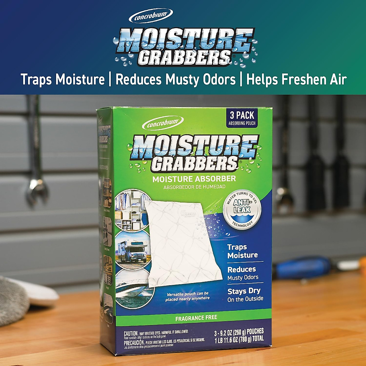 Concrobium 7453276 Moisture Grabbers Humidity Absorbing Pouch, 27.6 oz