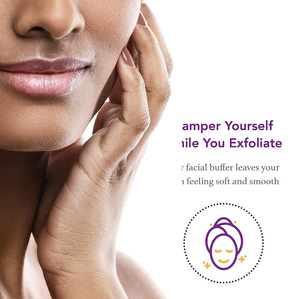 Hair Off Facial Buffer - Painless & Chemical Free Facial Hair Remover & Gentle Face Exfoliator - Hair Eraser to Slow Regrowth on Chin, Lip & Cheeks (3 Buffers Per Box, Pack of 4)