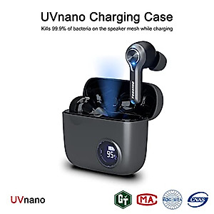 Tonstep ANC Earbuds, Wireless Earbuds Bluetooth 5.3, Noise Cancelling in-Ear Headphones with ENC Microphone and UVnano Wireless Charging Case, 38H Playtime, IPX6 Waterproof Stereo Earphones(Grey)