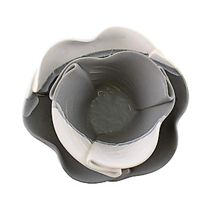 Contemporary Twist Salad and Soup Bowl Set in Grey/White, Handmade Pottery