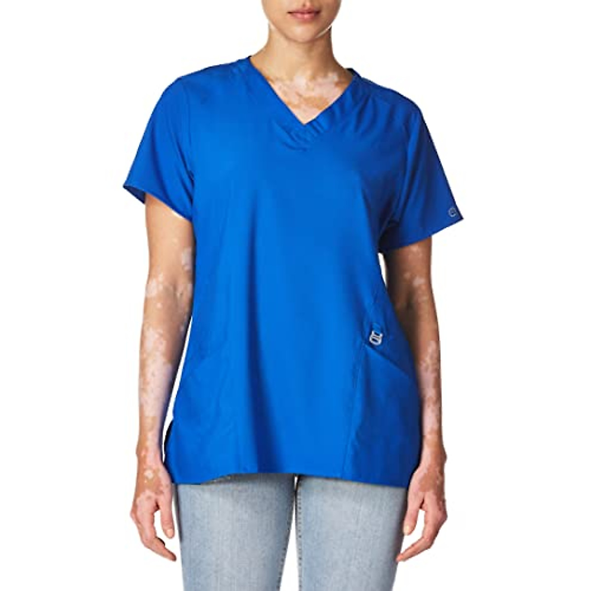 WonderWink W123 Women’s Stylized V-Neck Scrub Top — Royal, Medium