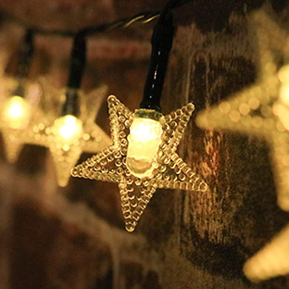 SMATOLS Solar Christmas Snowflake String Lights,50 LED Waterproof Multicolor Fairy Lights for Garden