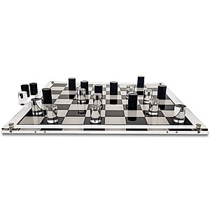 OnDisplay 3D Luxe Acrylic Checkers Set, Clear