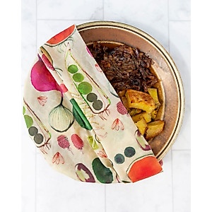 Z Wraps 3-pack, Reusable Beeswax Food Wrap and Food Storage Saver Small, Medium, Large (Farmer's)