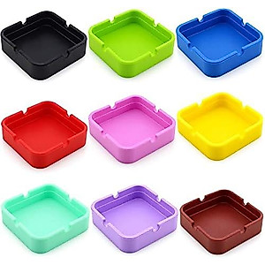Ashtray 1 Pack Silicone Square Ashtray Portable Ashtray Indoor Ash Rack Home Decor Cigarette Ashtray Outdoor Office Ashtray Pink Ash Tray