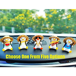 Qiwen Rear View Mirror Hanging Accessories of Swinging Duck Car Hanging Ornament Cute Car Accessories for Teens Men Women Car Mirror Hanging Accessories Truck Car Pendant Car Charm (Cool A)