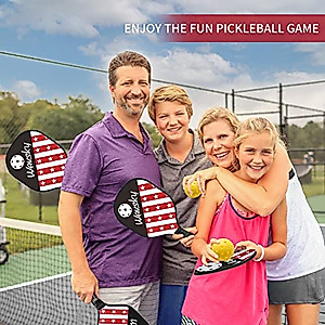 Wavsky Pickleball Paddles - Pickleball Set of 4 Paddles, 8 Pickleball Balls and 1 Carry Bag, Wood Pickleball Paddles Pickleball Racket Ergonomic Grip for Beginners, Pickleball Equipment