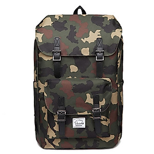 VASCHY Backpack for Men, Fashion Water-resistant Rucksack College Backpack Camouflage