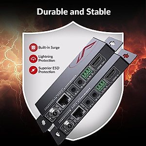 AV Access HDBaseT HDMI Extender Over Single Cat5e/6/6a/7 Ethernet Cable 4K@60Hz 130ft, 1080P@60Hz 230ft, Supports CEC, Bi-Directional PoE, IR and RS232 Pass Through, EDID, HDCP 2.2 (4KEX70-L)