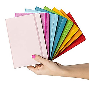 PAPERAGE Lined Journal Notebooks, 10 Pack, (Black), 160 Pages, Medium 5.7 inches x 8 inches - 100 GSM Thick Paper, Hardcover