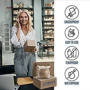 Self Seal Bubble Pouches - ALTERNIUM Bubble Bags for Packing, Packaging Filler for Moving - Cushioning Wrap for Fragile Items, Dish Packing Kit Shipping Supplies for Small Business - 50pcs, 7.5x8 Inch