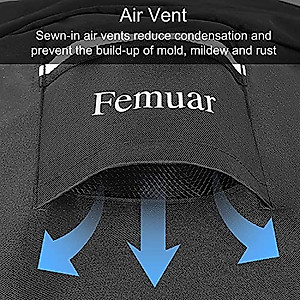 Fire Pit Cover Round, Waterproof Heavy Duty Patio Fire Pit Table Cover, Outdoor Garden Patio Protective Cover Fire Pit Furniture Covers 40in, Black