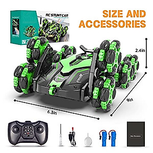 Remote Control Car for Boys 8-12 & Age 4-7, 2.4Ghz RC Drift Stunt Car, 360 Degrees Rotating Remote Control Cars Toy for Kids, with 2 Batteries& Spray& LED Lights, Birthday Gifts for Kids