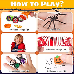 Halloween Party Favor for Kids, 24 Pack Prefilled Small Plastic Witch Cauldron Halloween Miniatures Novelty Toy in Bulk, Halloween Trick or Treat Toys Prizes Rewards Gifts Miniatures for Kids