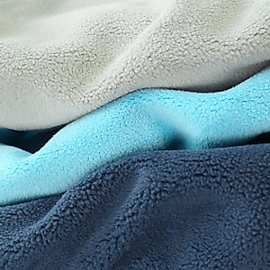 Fitwarm 3 Pack Classic Fleece Dog Sweater, Turtleneck Dog Sweatshirt, Dog Winter Clothes for Small Dogs Boy Girl, Pet Pullover Jumper, Cat Apparel, Blue, Grey, Navy, XXL