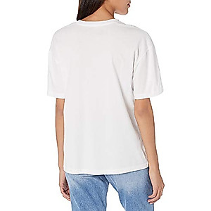 The Drop Women's Lydia Short Sleeve Loose Drop Shoulder Jersey T-Shirt , White, S