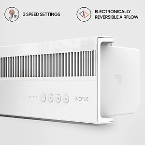 Sharper Image Profile Window Fan with 3 Speeds, Reversible Exhaust Mode, Weather Resistant, White