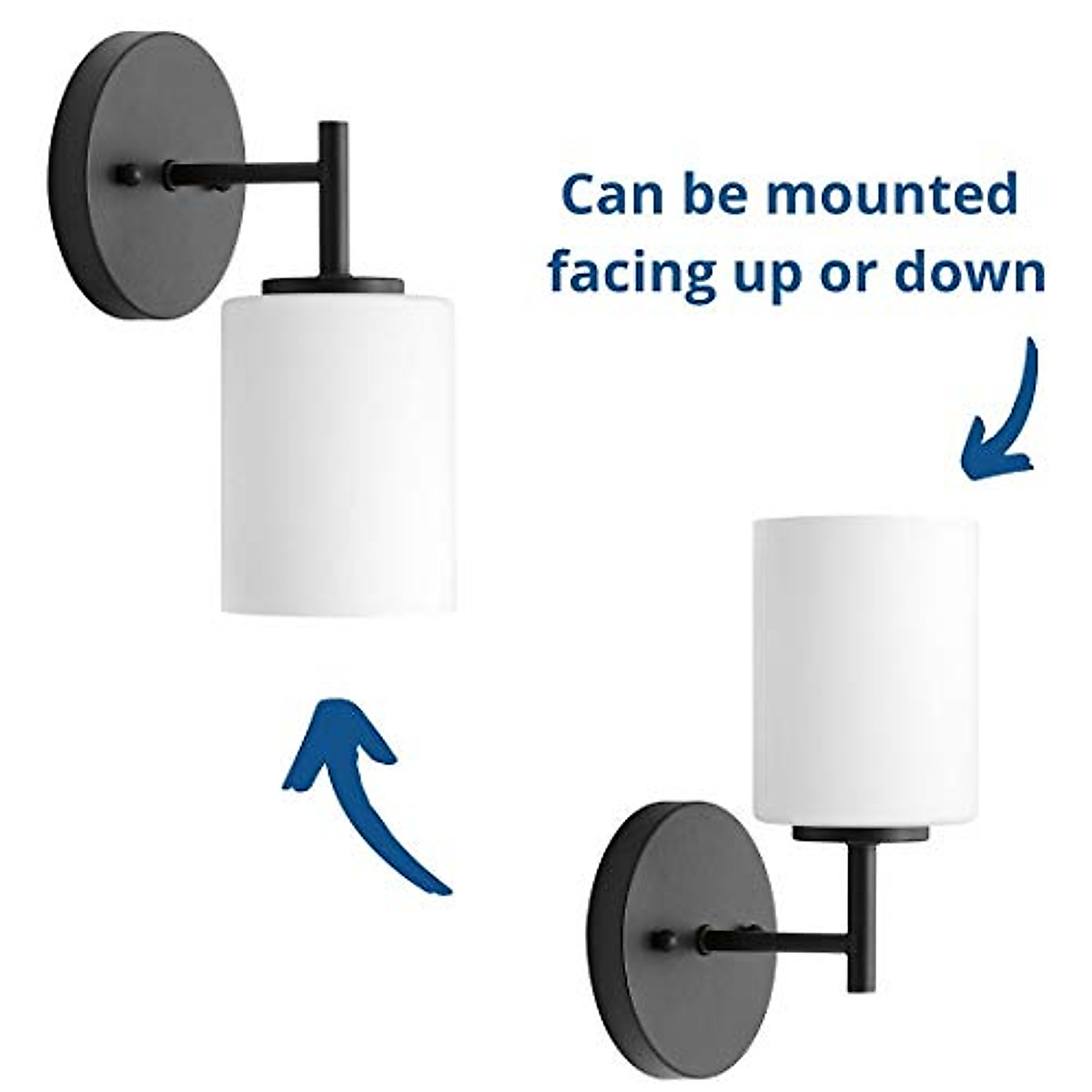 Progress Lighting Replay Collection 1-Light Etched White Glass Glass Modern Bath Vanity Light Textured Black