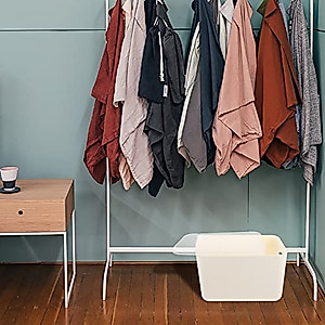 Zerodeko 4Pcs Plastic Storage Bin with Lids, Portable Organizer Box with Handle, Stackable File Sundries Organizing Container Case Wardrobe Clothes Storage Holder for Home, Office