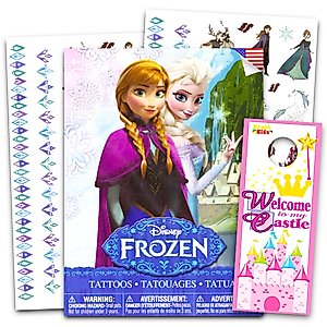 Disney Frozen Tattoos ~ 50 Count Elsa Anna and Olaf Temporary Tattoos for Girls Boys Kids