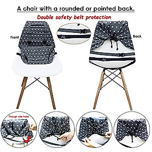 Portable Baby High Chair Safety Seat Harness for Toddler, Baby Travel Essential Easy High Booster Seat Cover for Infant Eating Feeding Camping with Adjustable Straps Shoulder Belt,Holds Up to 38lbs.