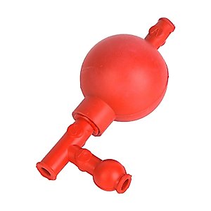 Pipetting Ball Quantitative Suction Bulb Rubber Pipette Filler Lab Suction Ball Pipette Lab Pipette Filler Bulb with 3 Openings Red