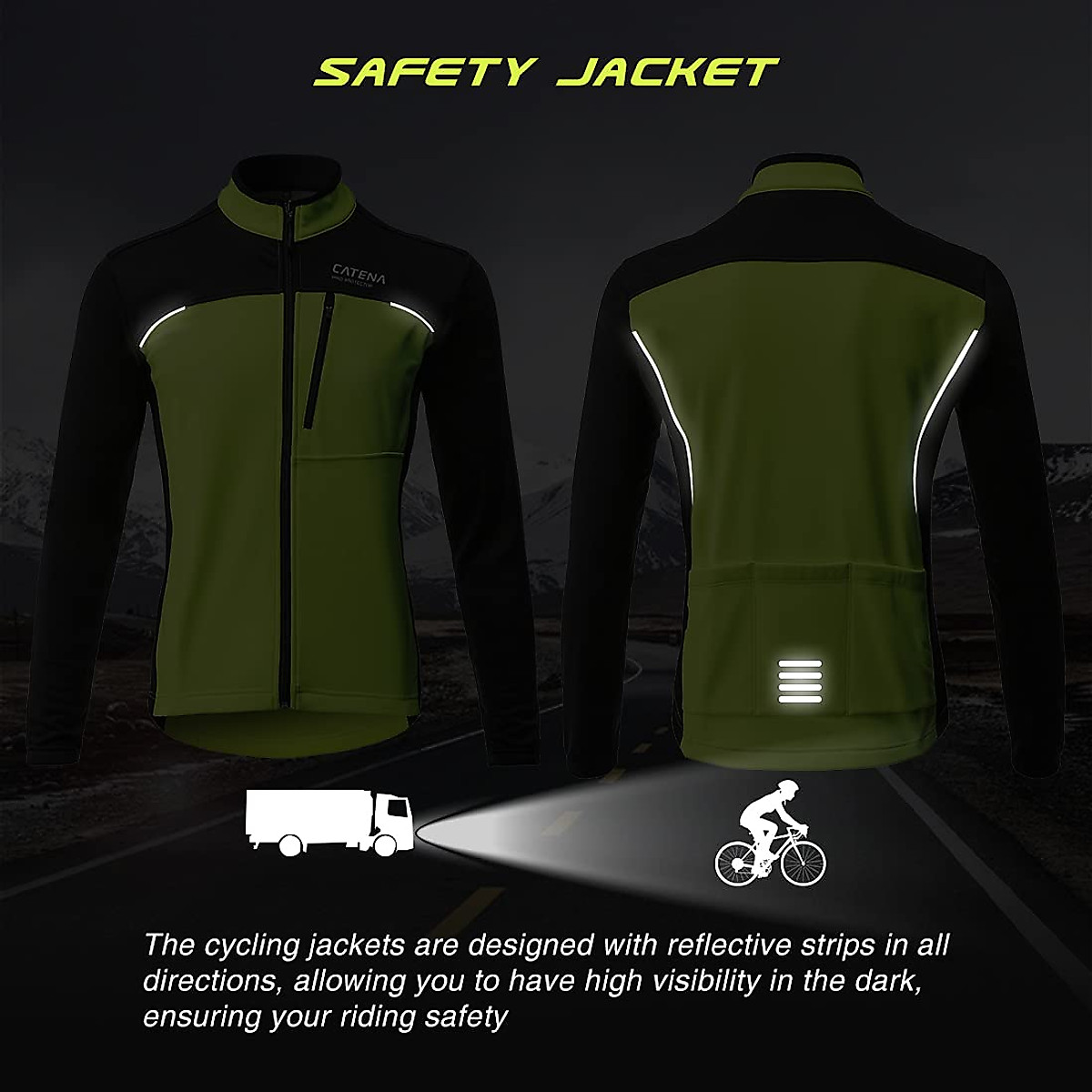 M MYSENLAN CATENA Women Cycling Winter Biking Jacket,Thermal Fleece Bike Running Outwear Windproof Waterproof Warm UP Coat,Yellow