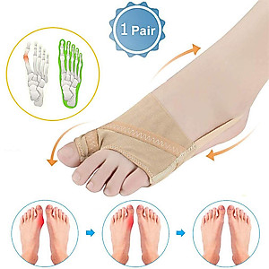 Toe Splints Corrective Socks, Day Night Hallux Valgus Bunion Brace Straightener, Toe Arthritis Pain Relief Hammer Overlapping Big Bones Orthopedic Cushioned Soft Silicone Sleeve Wrap (S)