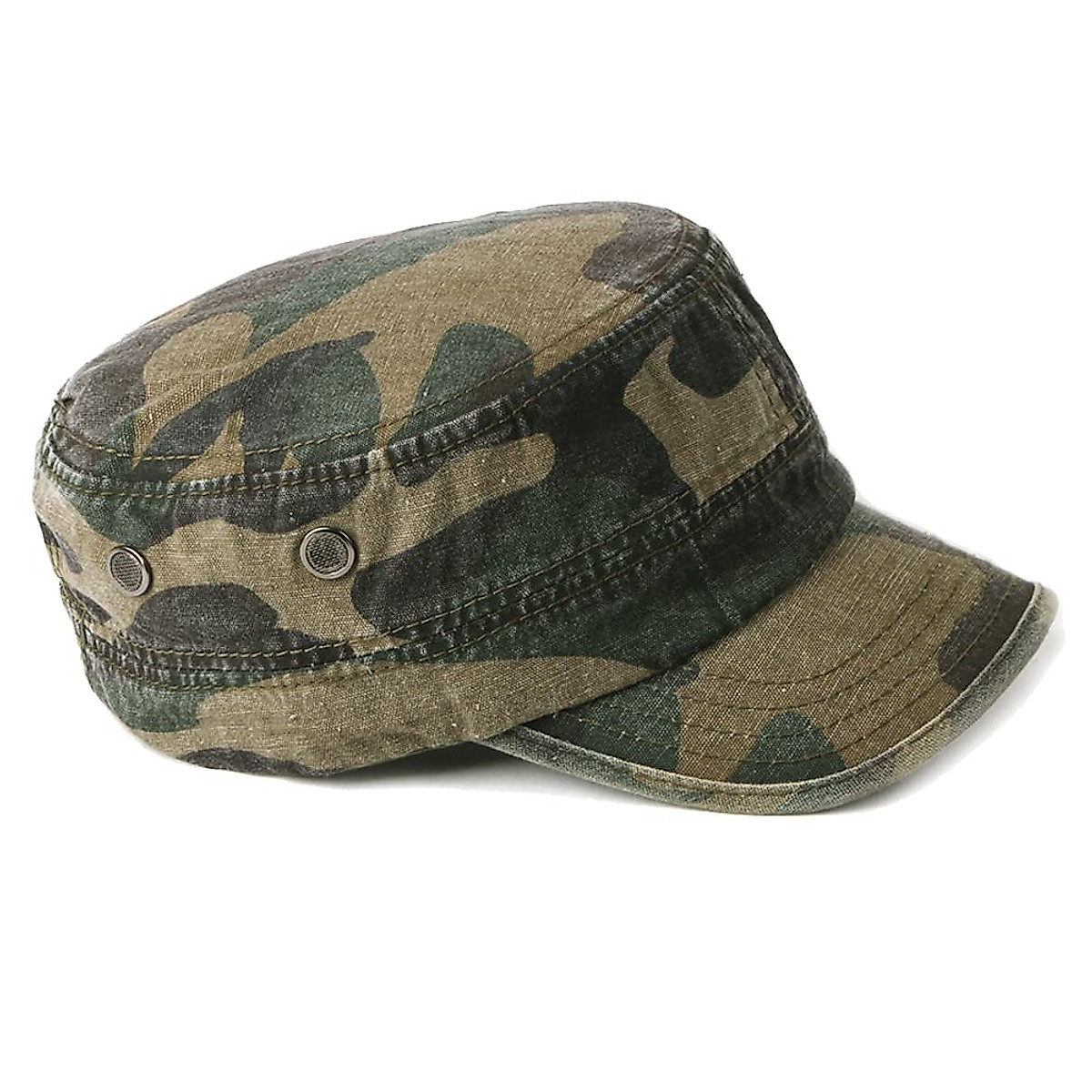 Nanwansu Unisex Military Army Hat Men Women Baseball Cap Flat Top Cap Adjustable Camo Cadet Cap