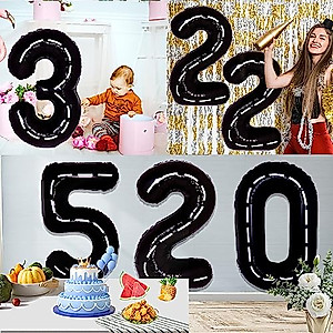 40 Inch Giant Race Car Number 5 Balloon, Helium Mylar Foil Number Balloons for Birthday Party, 5th Birthday Decorations for Kids, Anniversary Racing Car Party Decorations Supplies (Race Car Number 5)