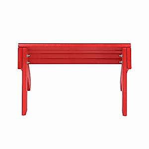 WO Home Furniture Adirondack Ottoman Outdoor Patio Footrest 13.5" Inch Folding Footstool for Outdoor Adirondack Chair (Red)