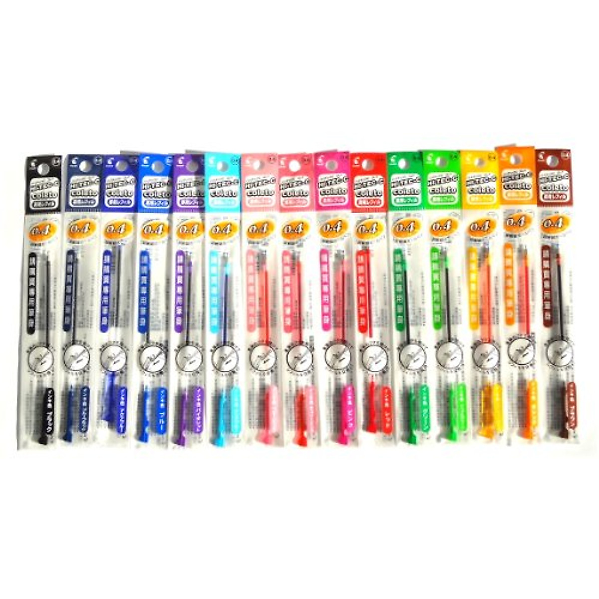 Hi-Tec C Coleto Gel Ink Pen Cartridge 0.4mm 15-Set One of Each Color Ships from California by Pilot