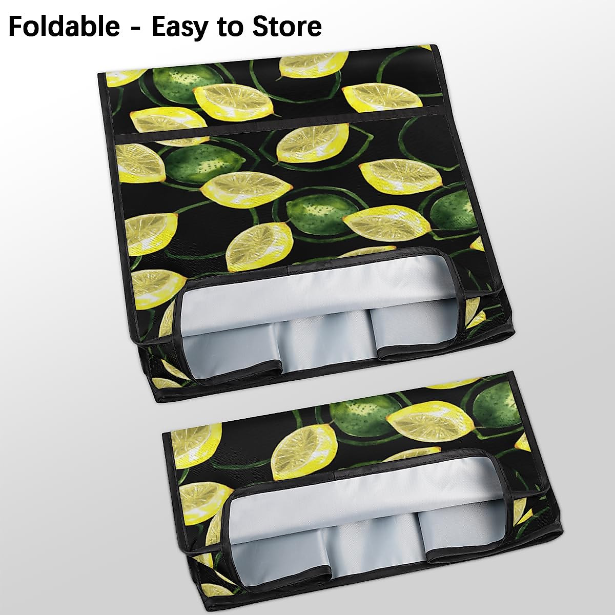 Lemon Slice Appealing Mixer Cover Dustproof Stand Mixer Covers Compatible with 6/7/8 Quart Kitchen Mixer, 4 Pockets for Mixer Accessories