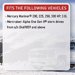 Water Pump Impeller Kit - Compatible with Mercury Marine and Mercruiser - 1991-2021 - Replaces 817275Q05, 817275T4, 18-3147, 9-48315, 12414 - Alpha One Gen 2 Engines - Stern and Vazer Drives