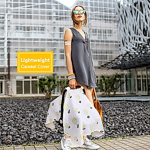 Baby Car Seat Covers, Spring Carseat Canopy for Boys Girls, Lightweight Breathable Stroller Cover, Yellow Balloon Infant Carrier Covers