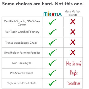 Mightly Boys' Crew Socks | Organic Cotton Certified Multi-Pack Toddler and Kids Sock Set, Mightly Stripes, Small (10-11)