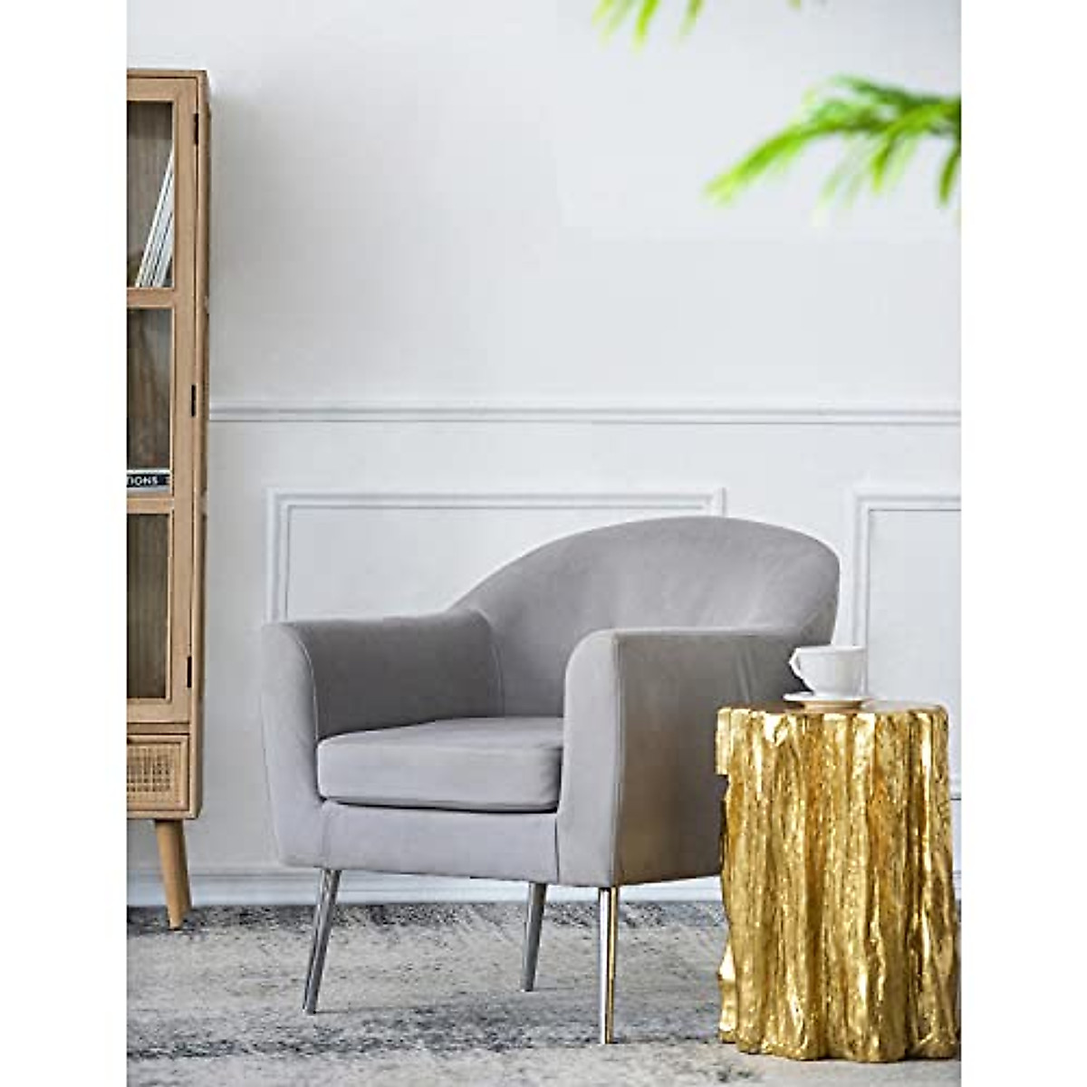 A&B Home Nature Wood Texture Inspired, End Table Side Table Living Room Furniture Luxury, Golden Tree Trunk Garden Stool or Gold Coffee Table Accent Tables for Small Spaces - 13.5x13x20