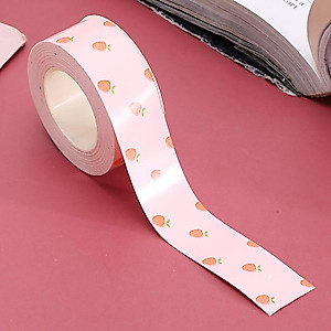 2 Packs Label Tape for LR5C Labeler Strawberry Pattern Thermal Paper Laminated Tape for School Office Supplies