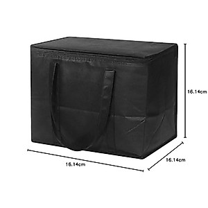 Kichvoe Insulated Food Cooler Bags Non-woven Thermal Food Tote Bags Catering Pizza Bags Food Carrying Bag with Bottom Board for Food Warm Outdoor Picnic