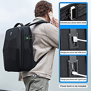 FENRUIEN Hardshell Backpack Expandable,Anti Theft Laptop Backpack for Men with USB Port,Water Resistant Computer Bag 17.3 Inch for Travel/Business