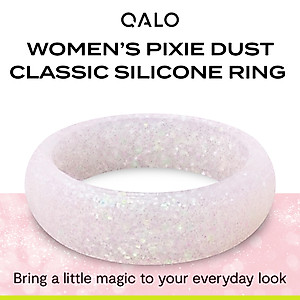 QALO Silicone Ring for Women, Pixie Dust Classic (Size 05) - Breathable & Durable Silicone Wedding Bands - Womens Silicone Wedding Rings - Rubber Engagement Rings for Her
