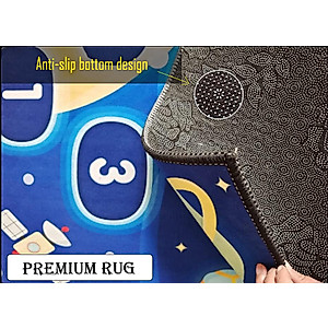 Dark & Neon 80s Arcade Carpet - Space Invaders NES Game 8bit, Customizable Area Rug, Living Room Full Size (5x8, 4x6, 3x5), Arcade Decor, Gaming Player Gift, Video Game