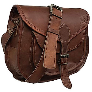 Leather Purse Women Shoulder Bag Crossbody Satchel Ladies Tote, Brown, Size 14.0