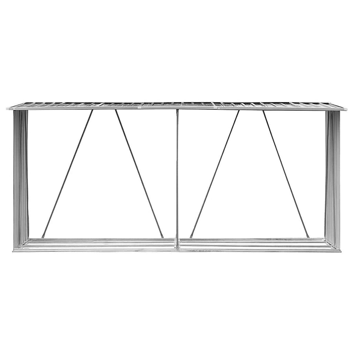 WIFESE Firewood Rack 129.9"x33.1"x59.8" Fire Wood Racks Outdoor Log Storage Shed Garden Storage Firewood Storage Racks Outside Wood Rack For Firewood Sloping Design Galvanized Steel Anthracite