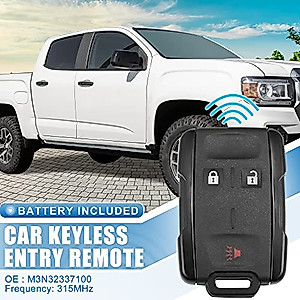 X AUTOHAUX 3 Button Keyless Entry Remote Control Replacement Key Fob Proximity Smart Fob M3N32337100 for GMC Canyon 2015-2021 315MHz